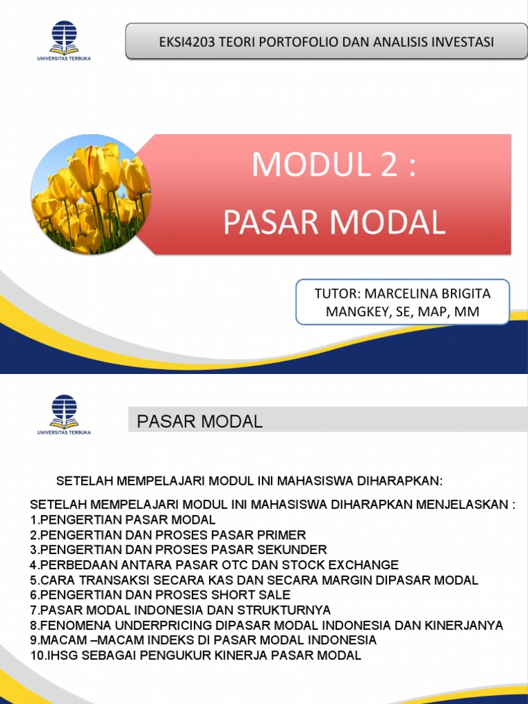 Modul 2 - Pasar Modal | PDF