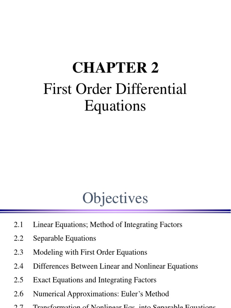 Chapter 2 - First Order Differential Equation | PDF | Differential ...
