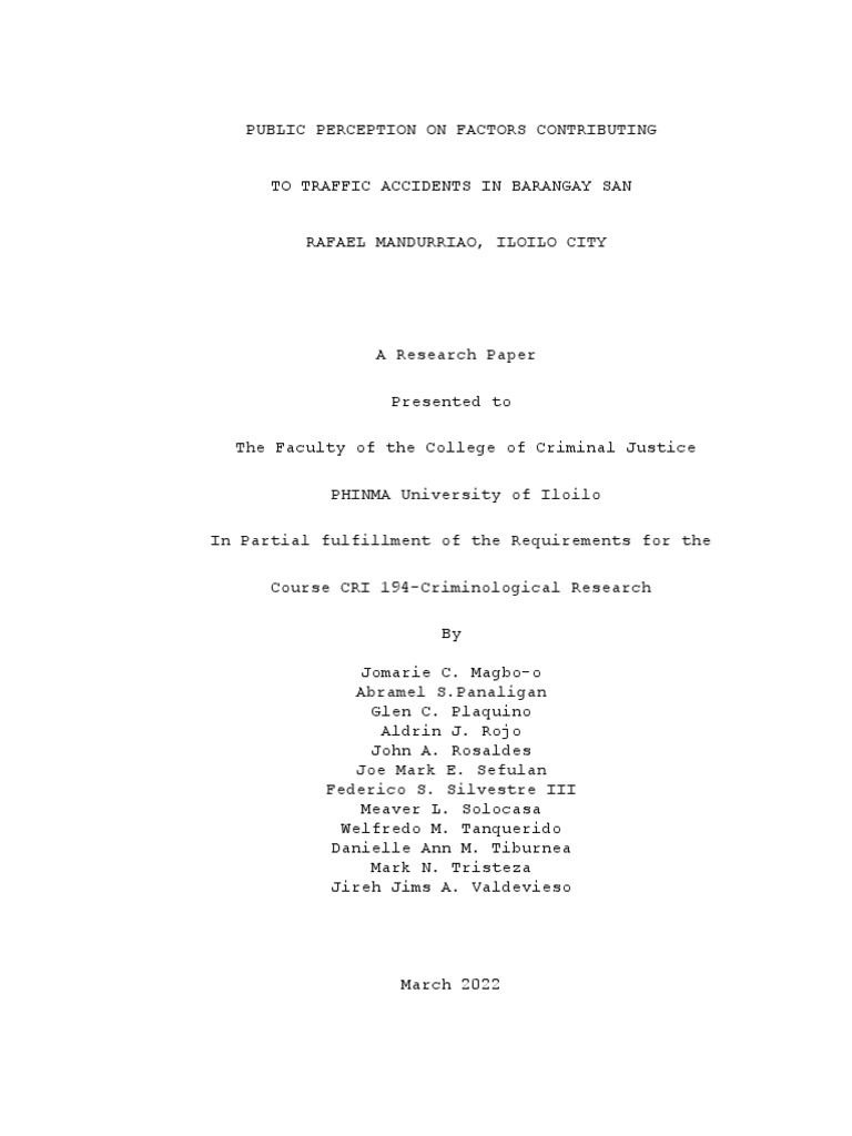 JM Preliminaries Final | PDF | Thesis | Cognition