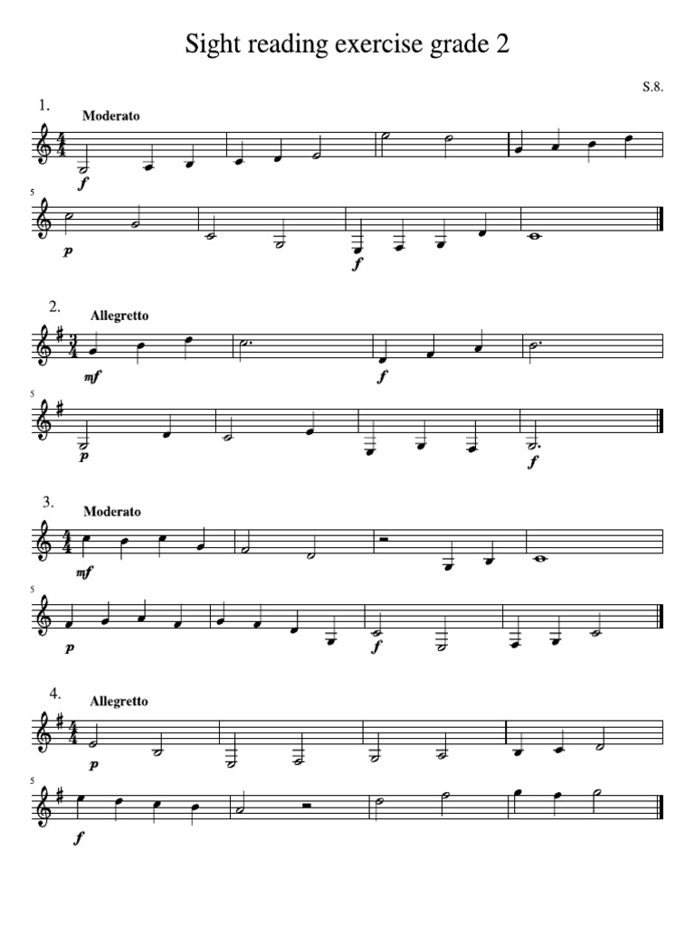 Sight Readind Grade 2 | PDF