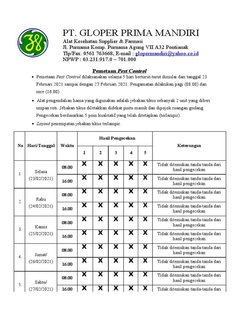 Pemetaan dan Monitoring Pest Control | PDF