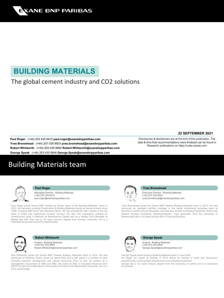 S1 3 Exane BNP Paribas | PDF | Cement | Renewable Energy