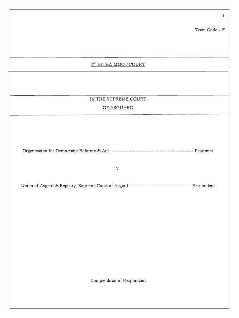 Compendium of Respondent | PDF | Supreme Court Of India | Judgment (Law)