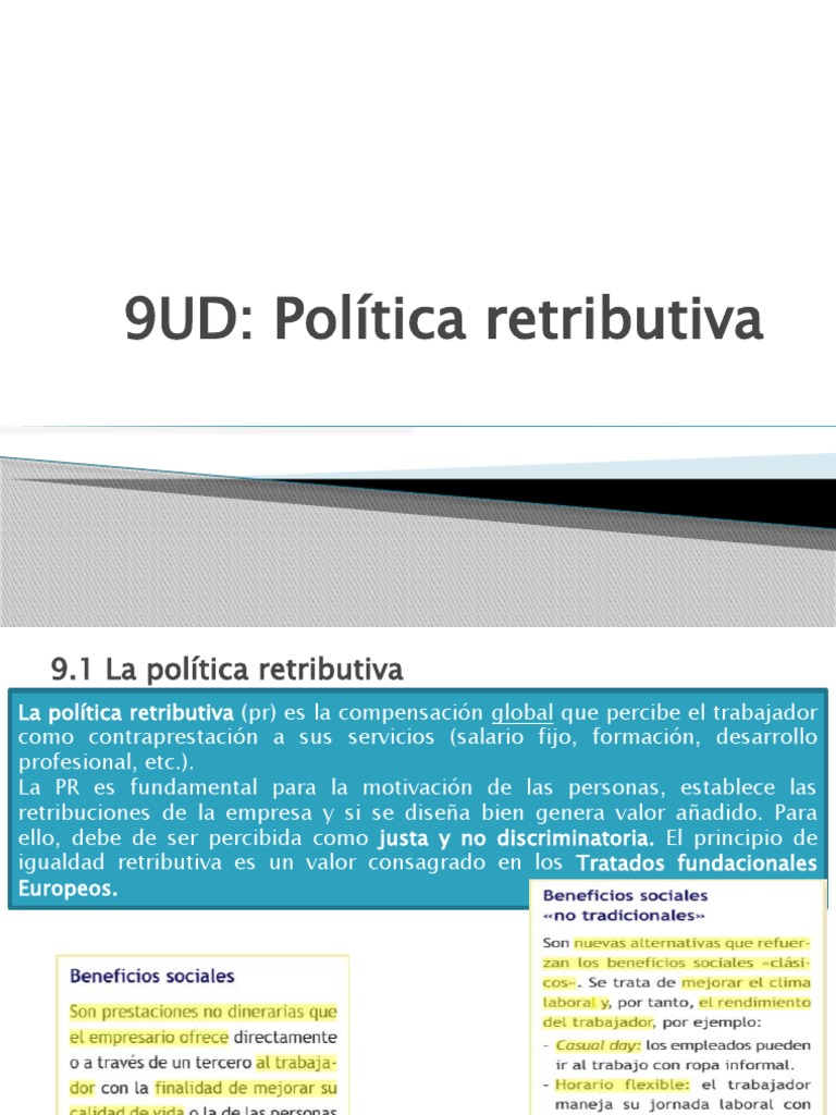 Presentación - 9ud Politica Retributiva | PDF | Salario | Economias