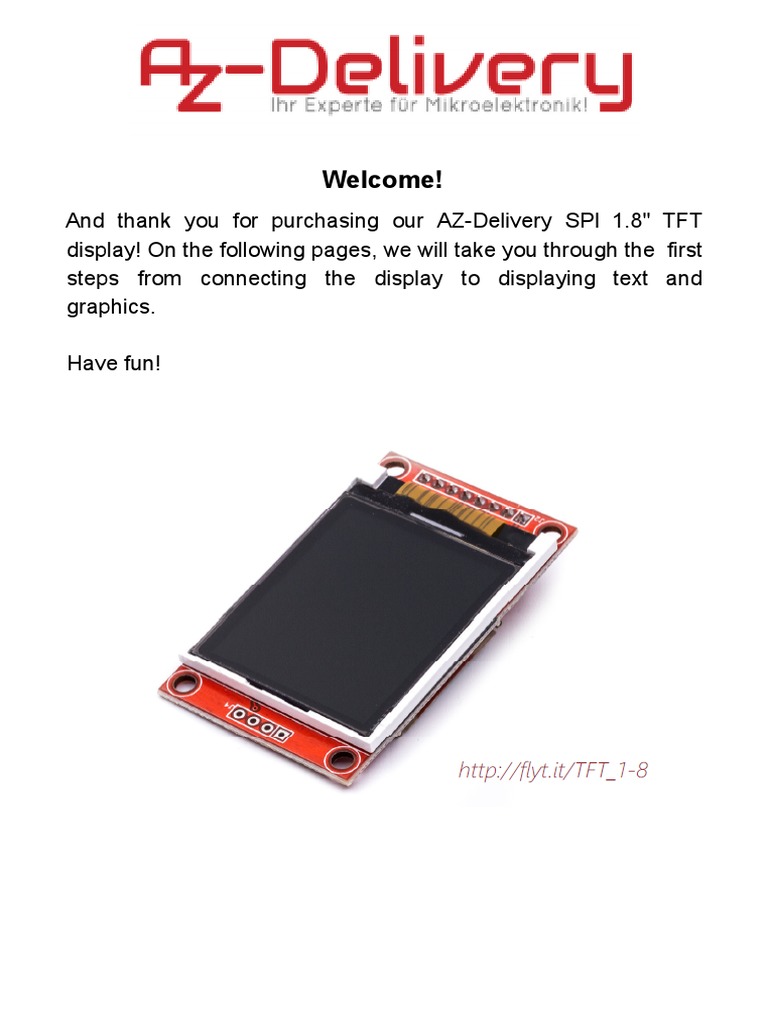 1,8 TFT Display - EN | PDF | Pixel | Arduino