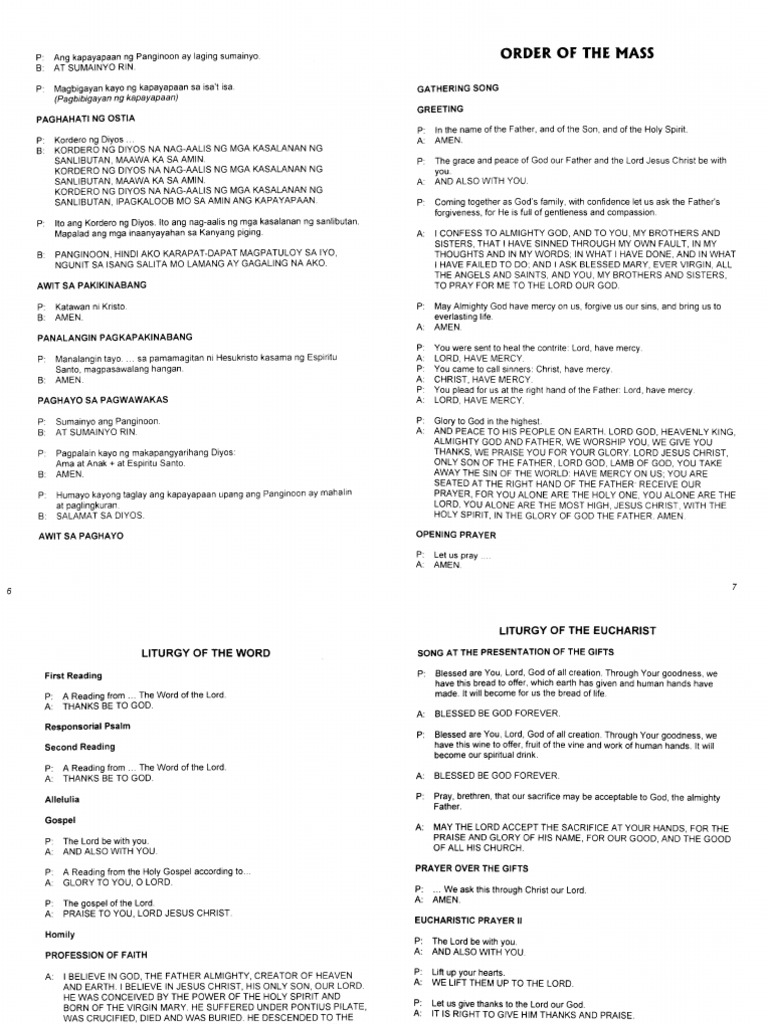 Order of The Mass | PDF | God The Father | God In Christianity
