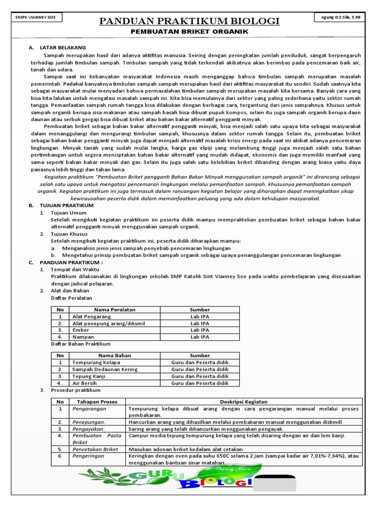 Panduan Praktikum Biologi | PDF | Sains & Matematika