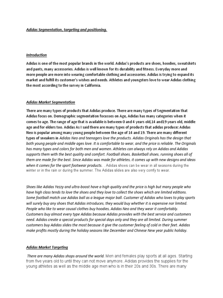 Adidas Segmentation | PDF | Adidas | Sneakers