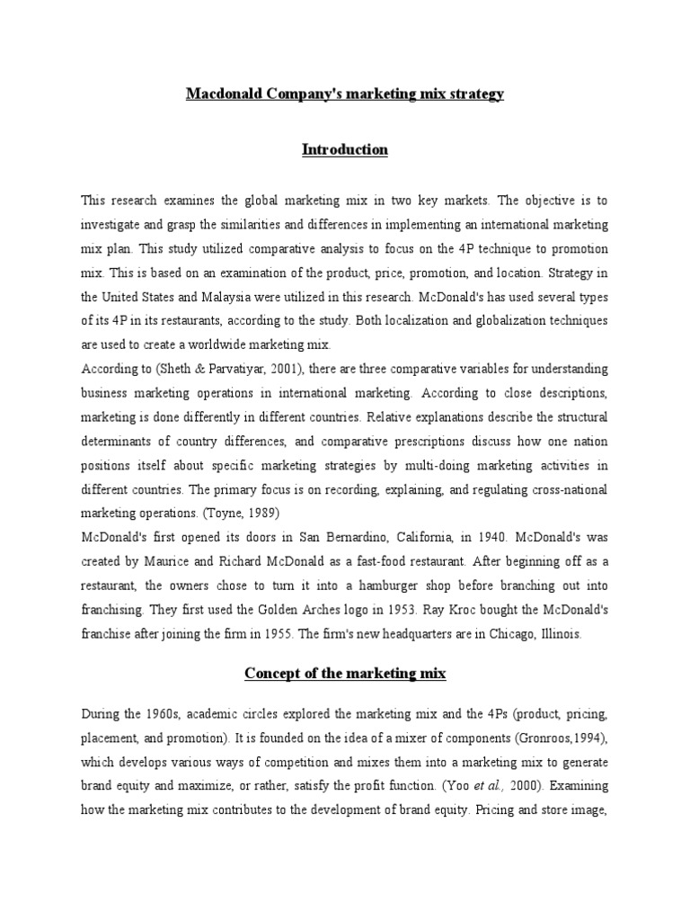 Macdonald MArketing Strategy | PDF | Marketing | Mc Donald's