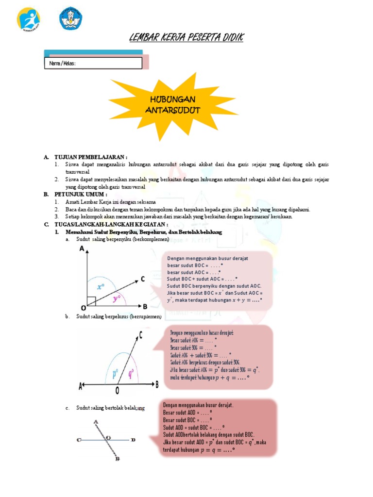 LKPD Sudut | PDF