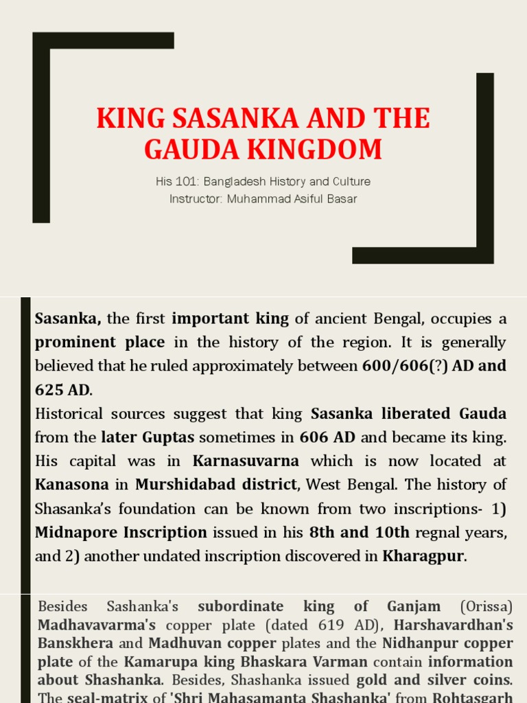 King Sasanka of Gauda: Tracing the Rise and Fall of the First ...