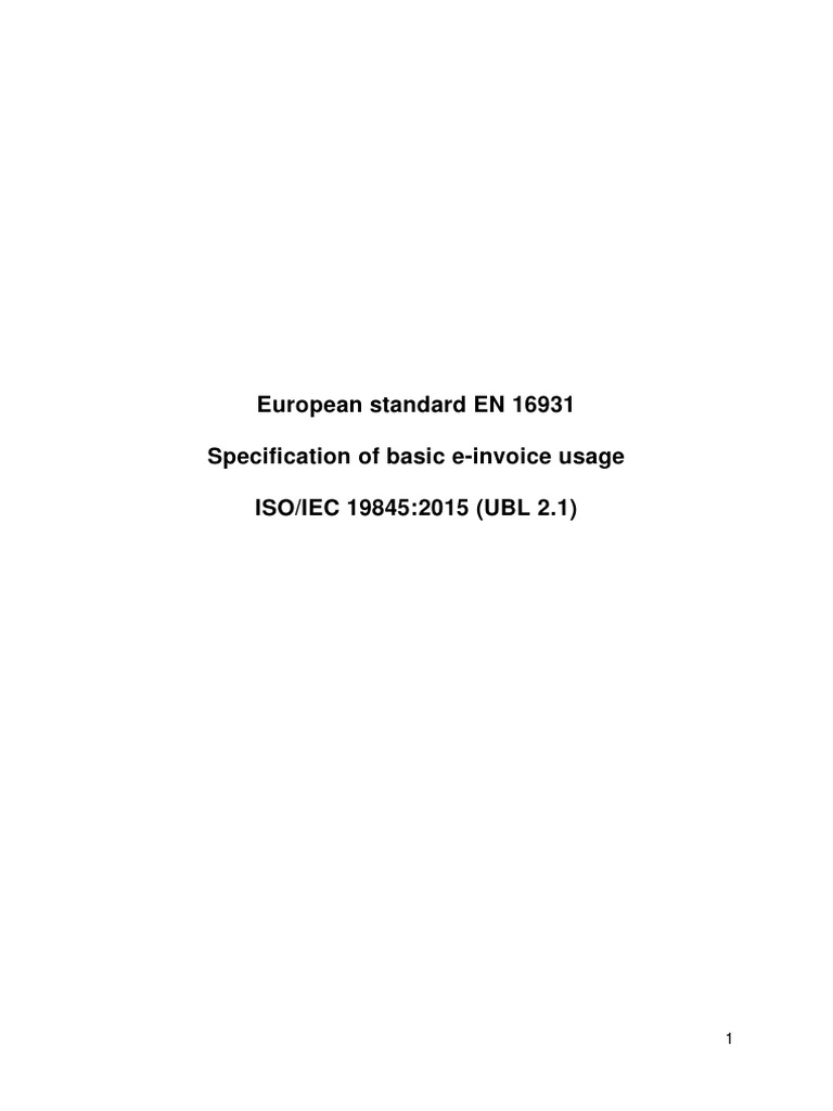 EN 16931 E-Invoice Specifications | PDF | Invoice | Value Added Tax