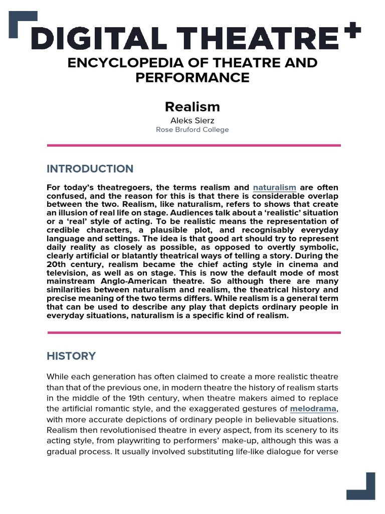 Realism | PDF | Realism (Arts) | Theatre