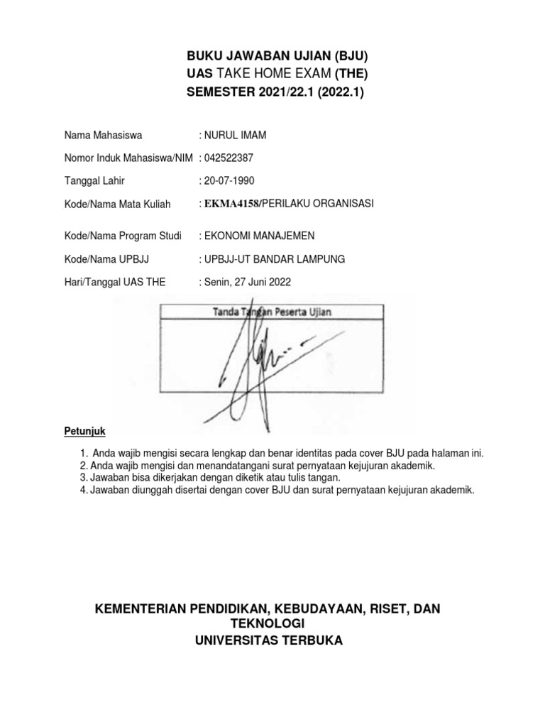 Bju Perilaku Organisasi | PDF