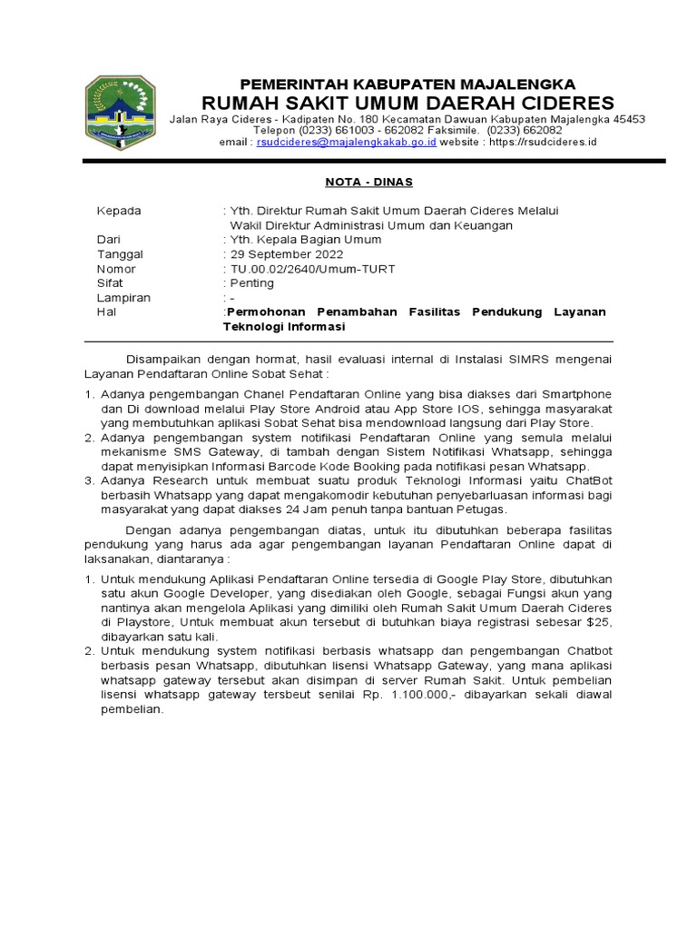 Form Nota Dinas | PDF