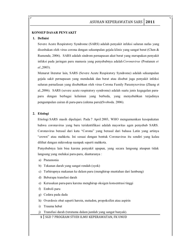 Askep Sars | PDF