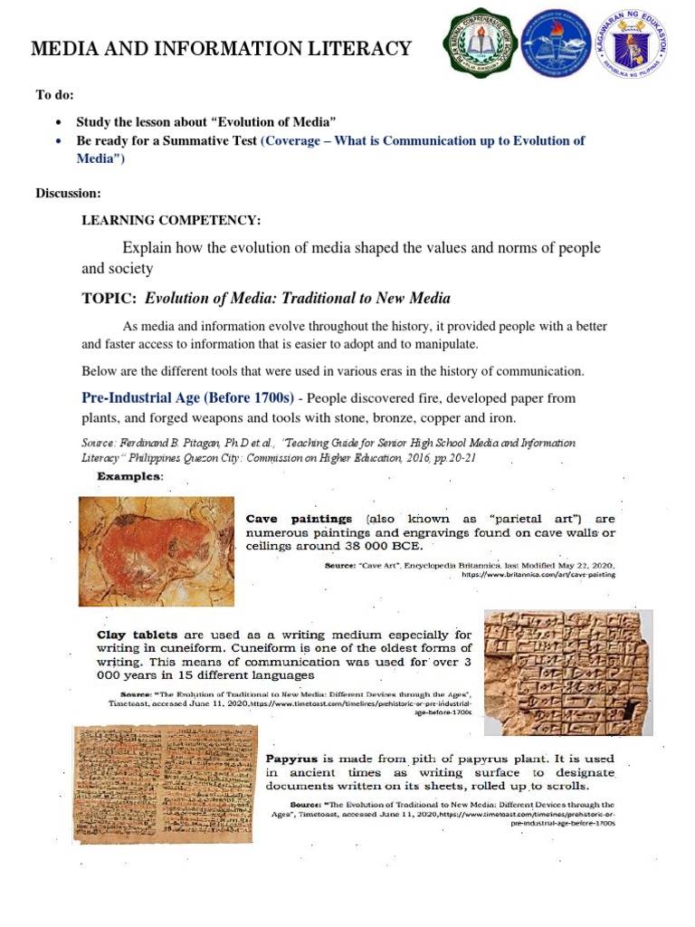 Evolution of Media Activity Sheet | PDF