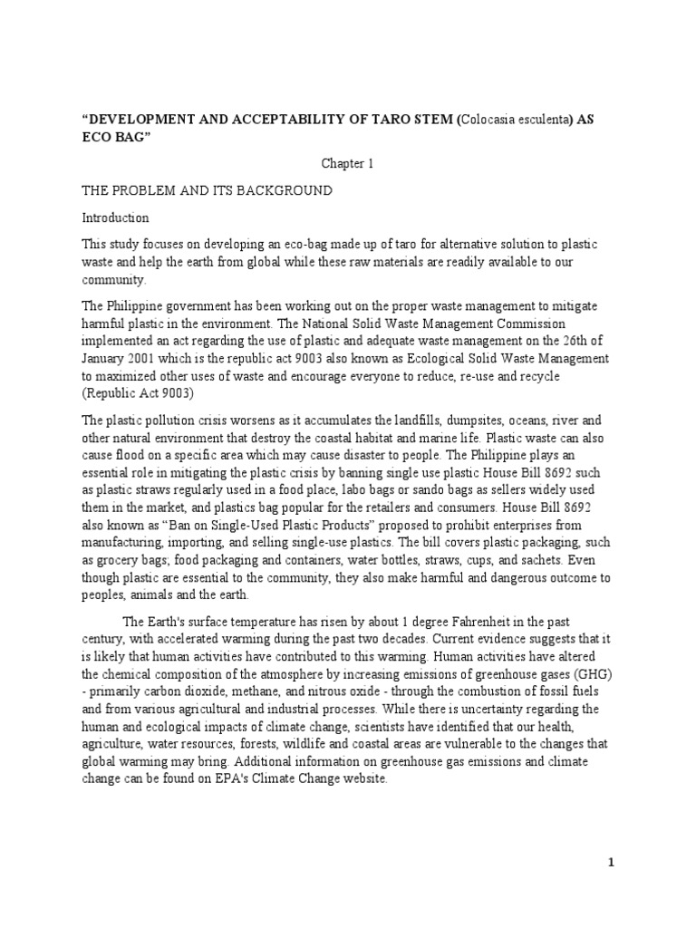 Development and Acceptability of Taro Stem | PDF | Climate Change | Greenhouse Gas
