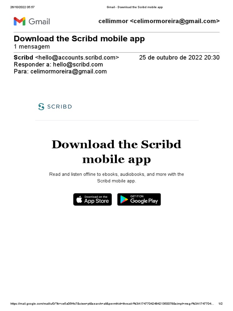 Gmail - Download The Scribd Mobile App | PDF