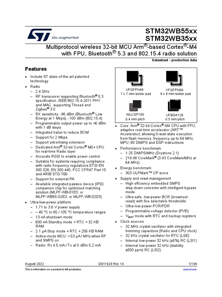 STM 32 WB 55 CC | PDF | Computer Science | Electronic Engineering