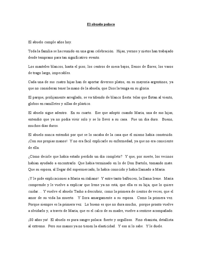 Celebración y Recuerdos del Abuelo | PDF