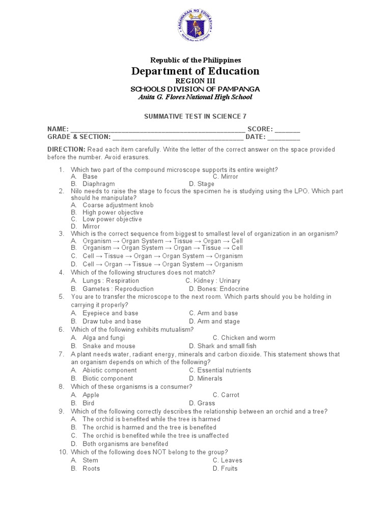 Science 7 & 9 Summative Test | PDF | Chemical Bond | Ion