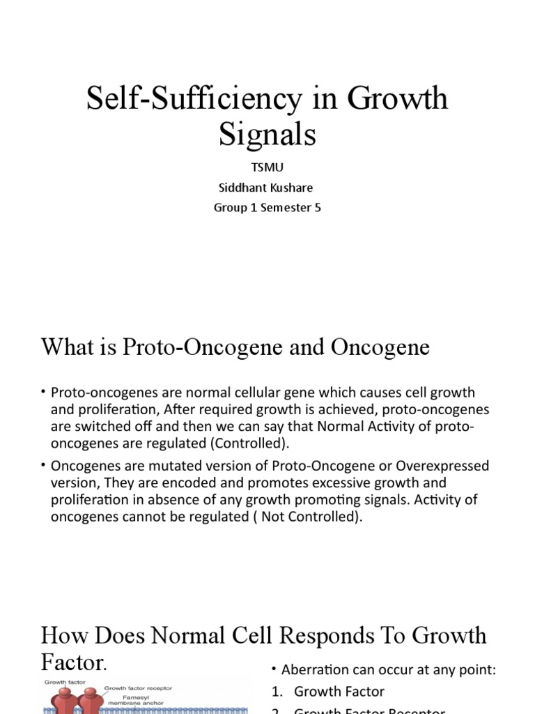 Self - Sufficiency in Growth Signals Cancer. | PDF | Cell Cycle | Myc