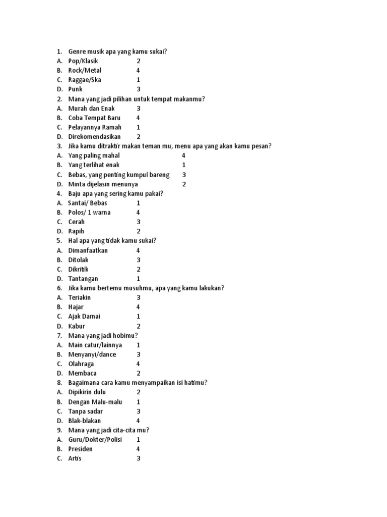 Tes Kepribadian Pdf