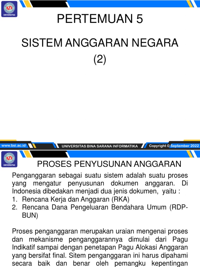 Pertemuan 5: Sistem Anggaran Negara | PDF