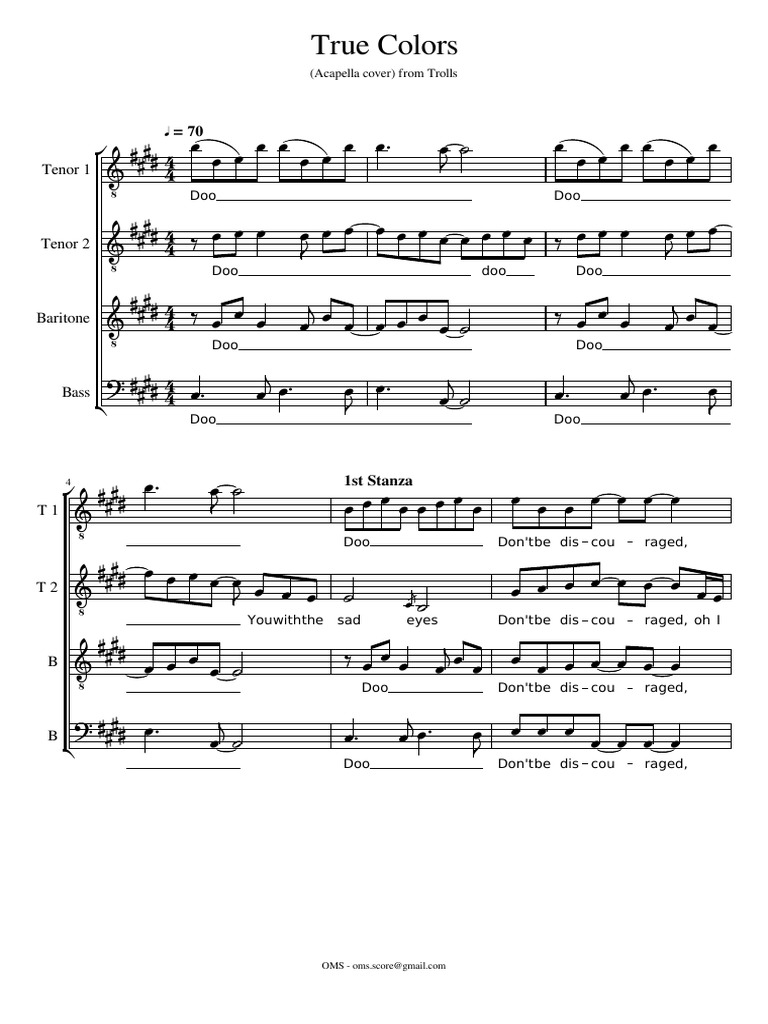 True Colors | PDF | Singing | Vocal Music