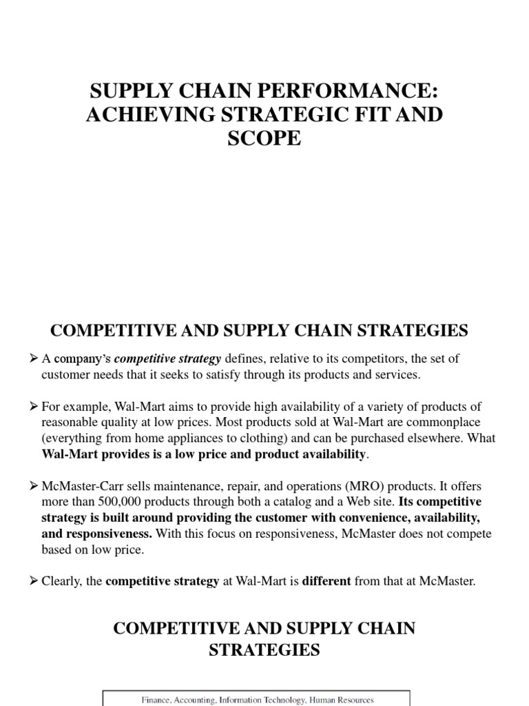 Lecture 2 - Supply Chain Performance Achieveing Strategic Fit and Scope ...