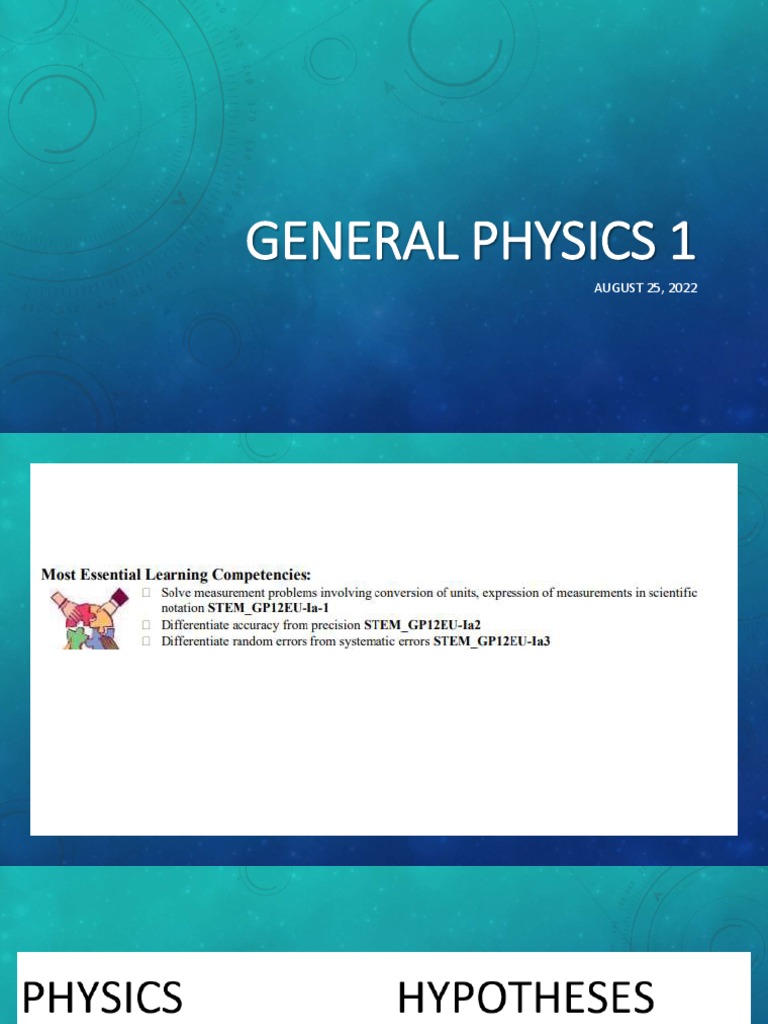 General Physics 1 Week 1 | PDF