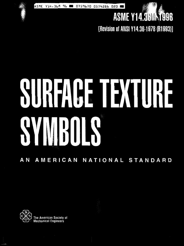 ASME Y14.36M-1996 Surface Texture Symbols | PDF | Surface Roughness ...