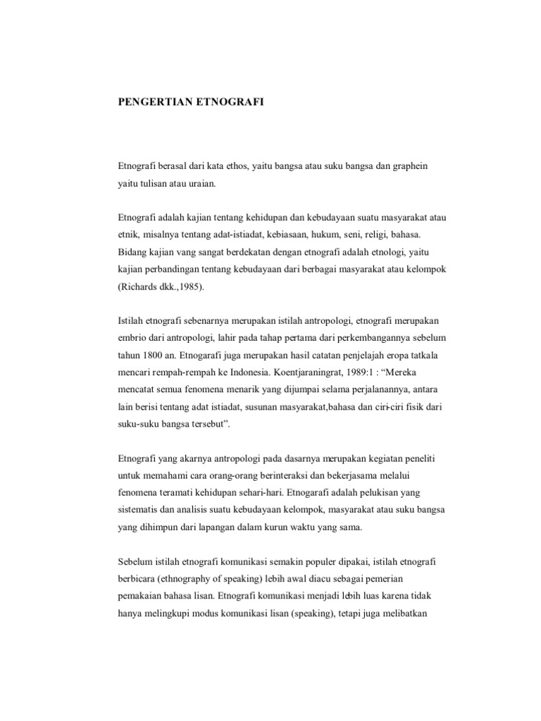 ETNOGRAFI | PDF
