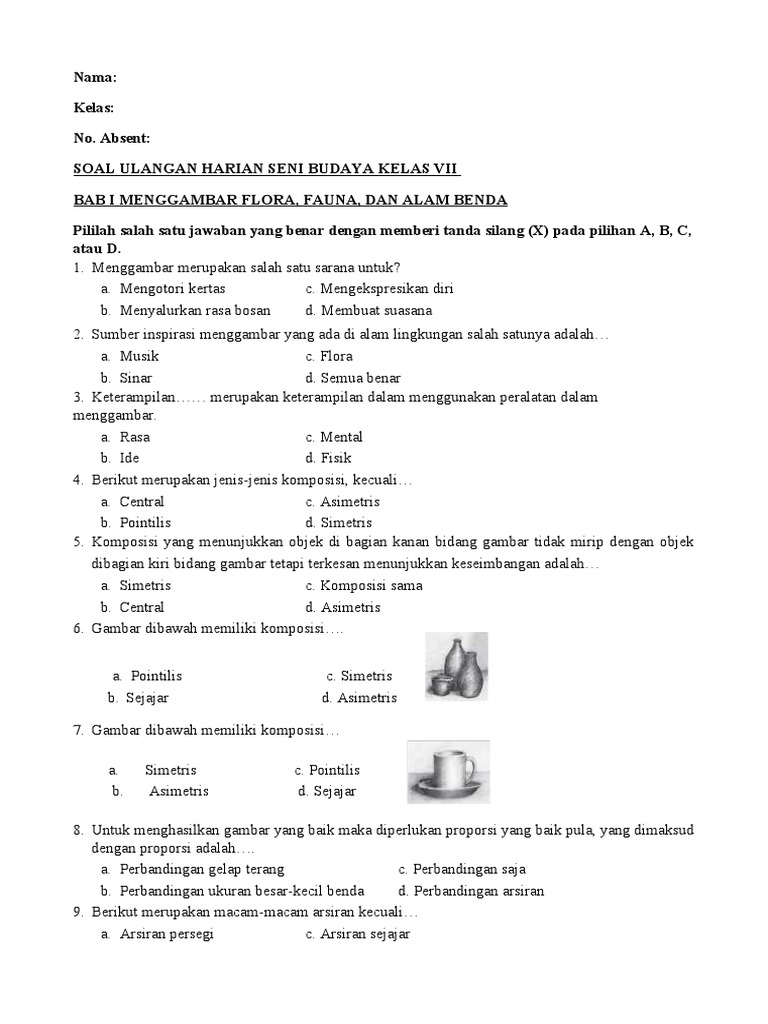 UH SBK Kelas 7 Bab 1 | PDF | Metode & Bahan Ajar | Griya & Taman