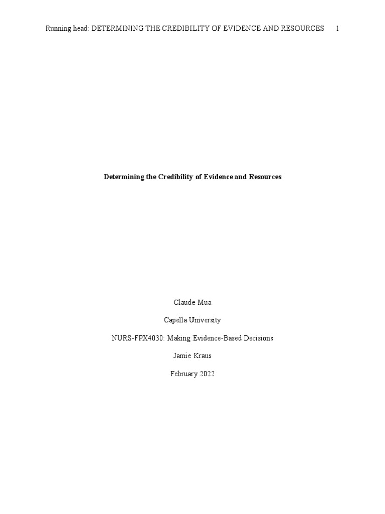Determining Credibility of Evidence | PDF | Evidence Based Practice ...