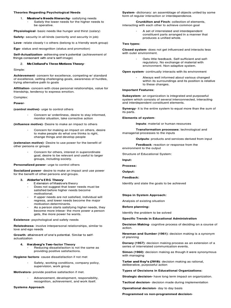 Sse 104 Midterm Reviewer | PDF | Motivational | Motivation