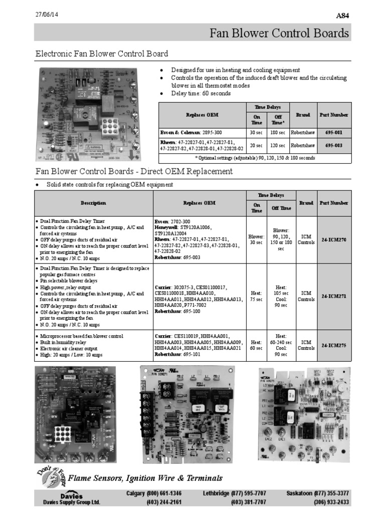 Fan Blower Control Boards | PDF | Thermostat | Electrical Engineering