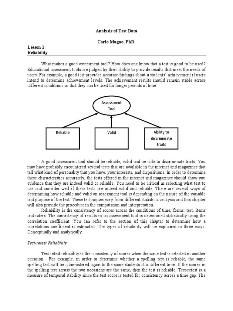 Analysis of Test Data-Handout | PDF | Validity (Statistics) | Factor ...