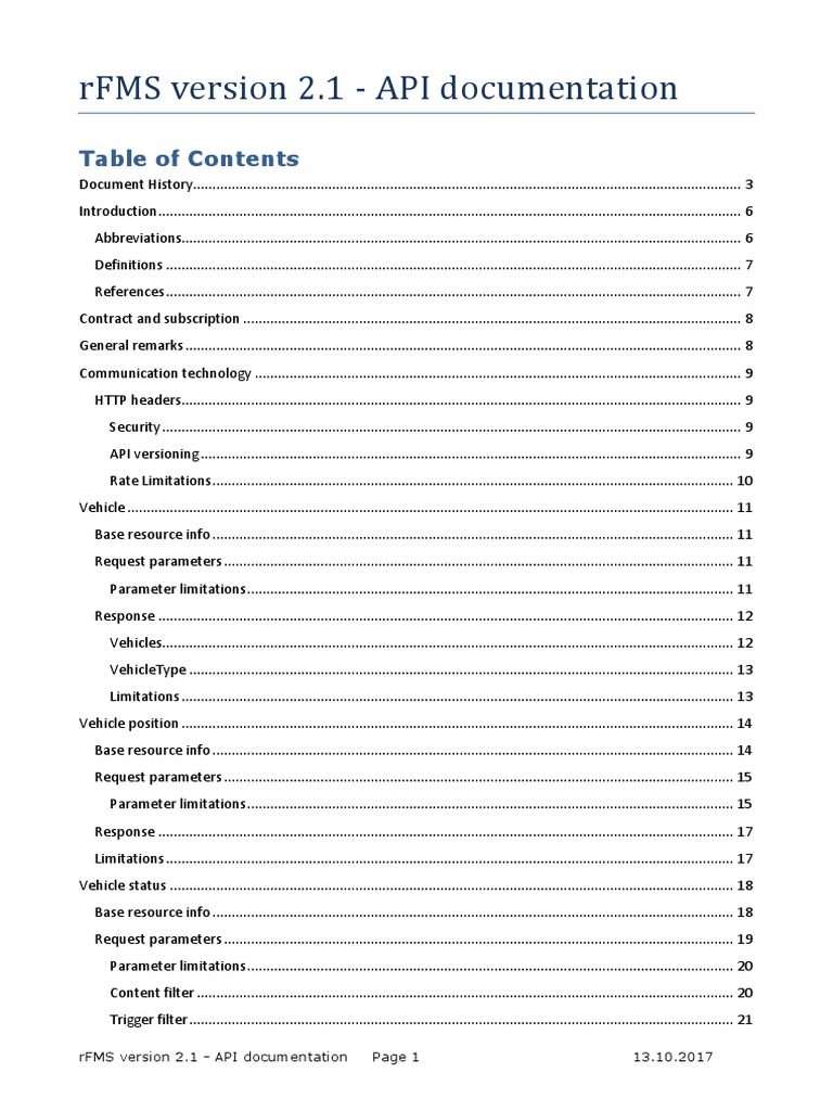 Technical Specification RFMS V2.1.0 13.10.2017 | PDF | Hypertext ...