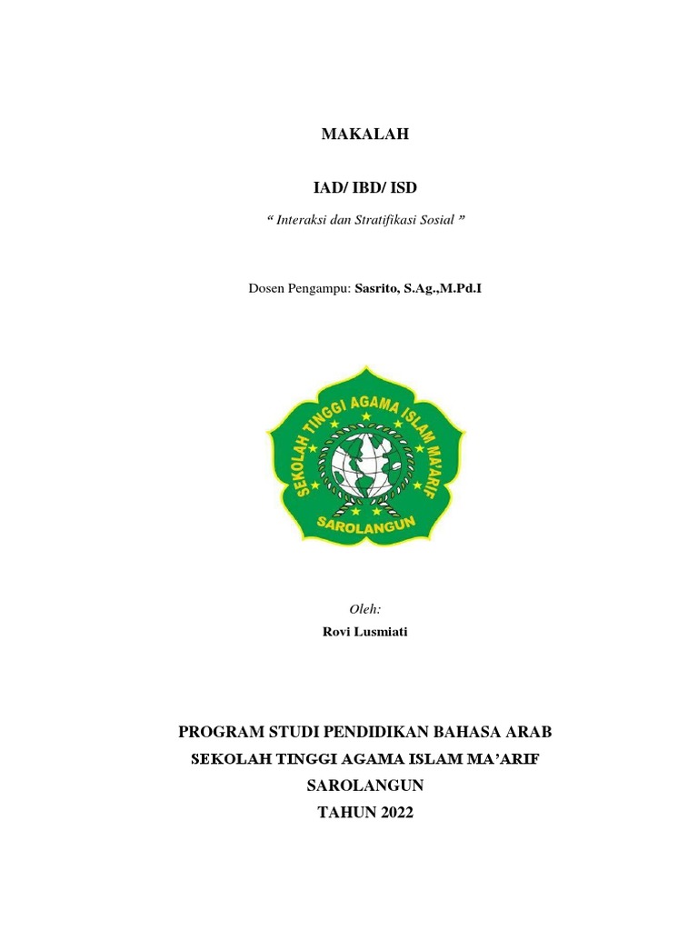 IAD-IBD-ISD - Ruvi Lusmiati - Interaksi Dan Stratifikasi Sosial | PDF | Ilmu Sosial | Sains ...