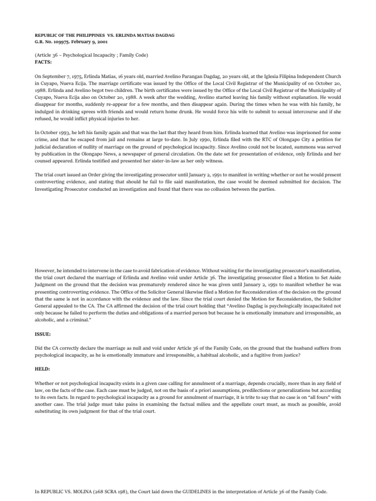 Psychological Incapacity as Grounds for Annulment: A Case Study of ...