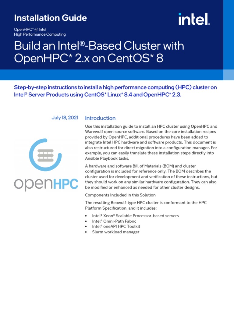Use This Installation Guide To Install An HPC Cluster Using OpenHPC and Warewulf Open Source ...