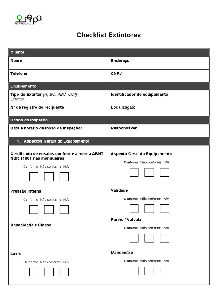 11 - Checklist Extintores | PDF