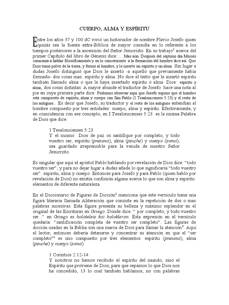 1 Cuerpo Alma Y Espíritu Pdf Vena Corazón