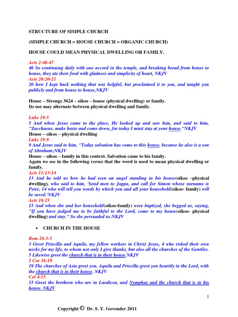 The Structure of Simple Church | PDF | Elder (Christianity) | Paul The ...