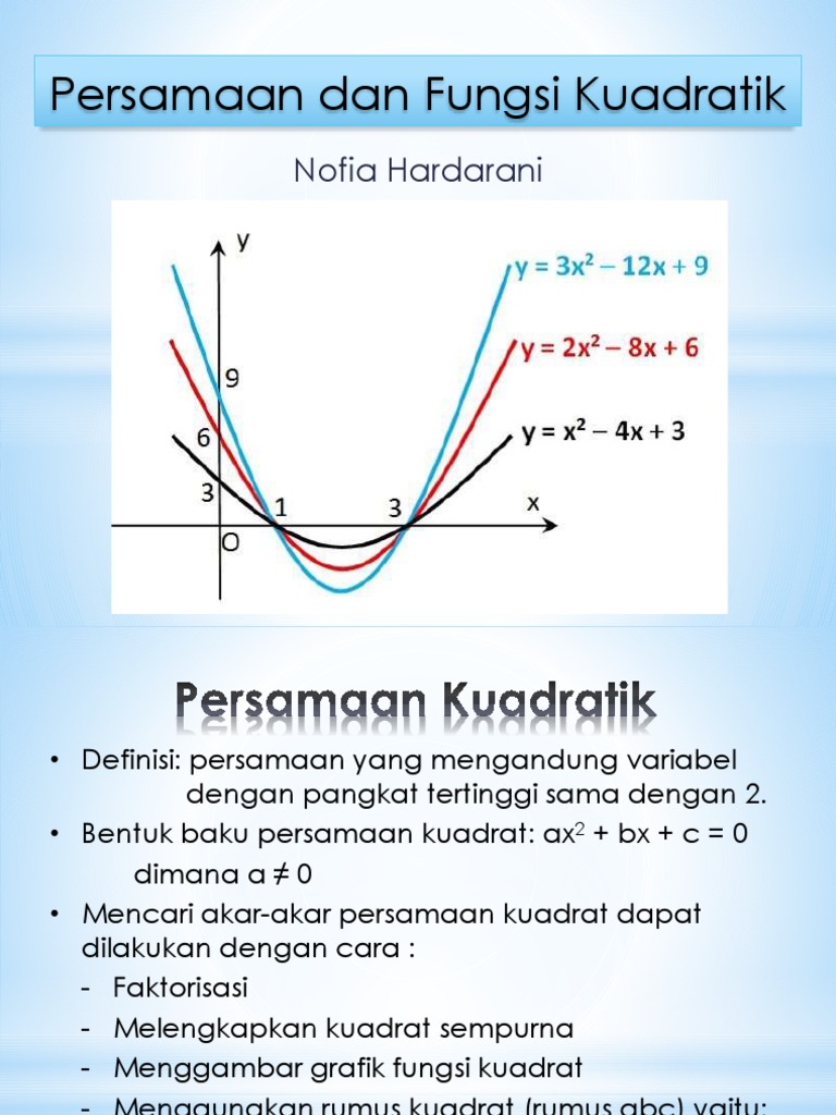 2 Persamaan Dan Fungsi Kuadrat 2022 | PDF