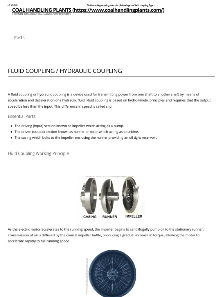 Fluid Coupling Working Principle - Advantages of Fluid Coupling, Types ...