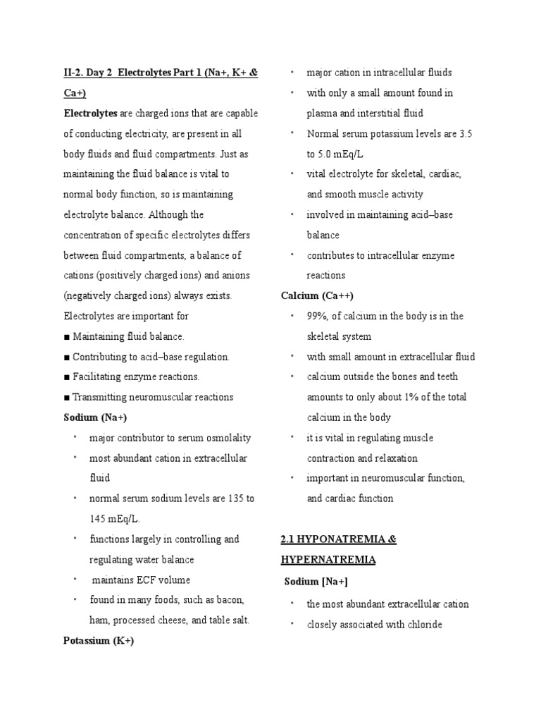 Medical Surgical Nursing Module 7 | PDF | Electrolyte | Sodium