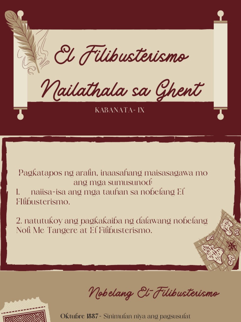 Kabanata 9 El Filibusbusterismo Nailathala Sa Ghent | PDF